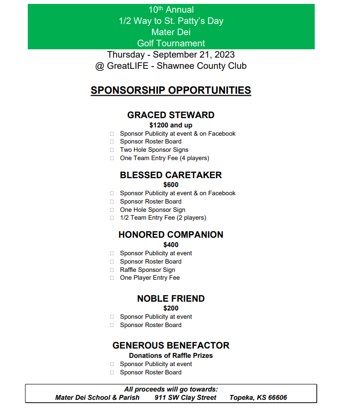 Registration & Sponsorship – Topeka's Original IrishFest